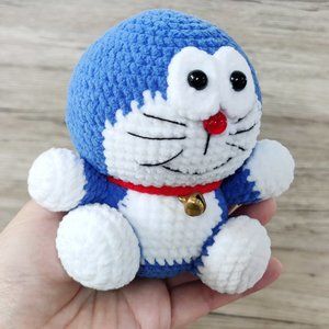 Handmade | Toys | Handmade Amigurumi Crochet Doraemon Doll | Poshmark
